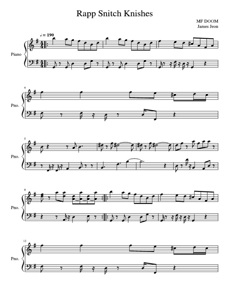 Rapp Snitch Knishes - MF DOOM | PDF