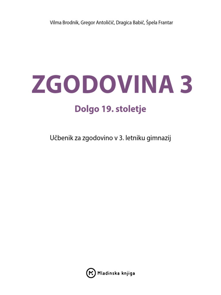 Zgodovina 3 Dolgo 19 Stoletje Ubenik 1 Poglavje FL | PDF