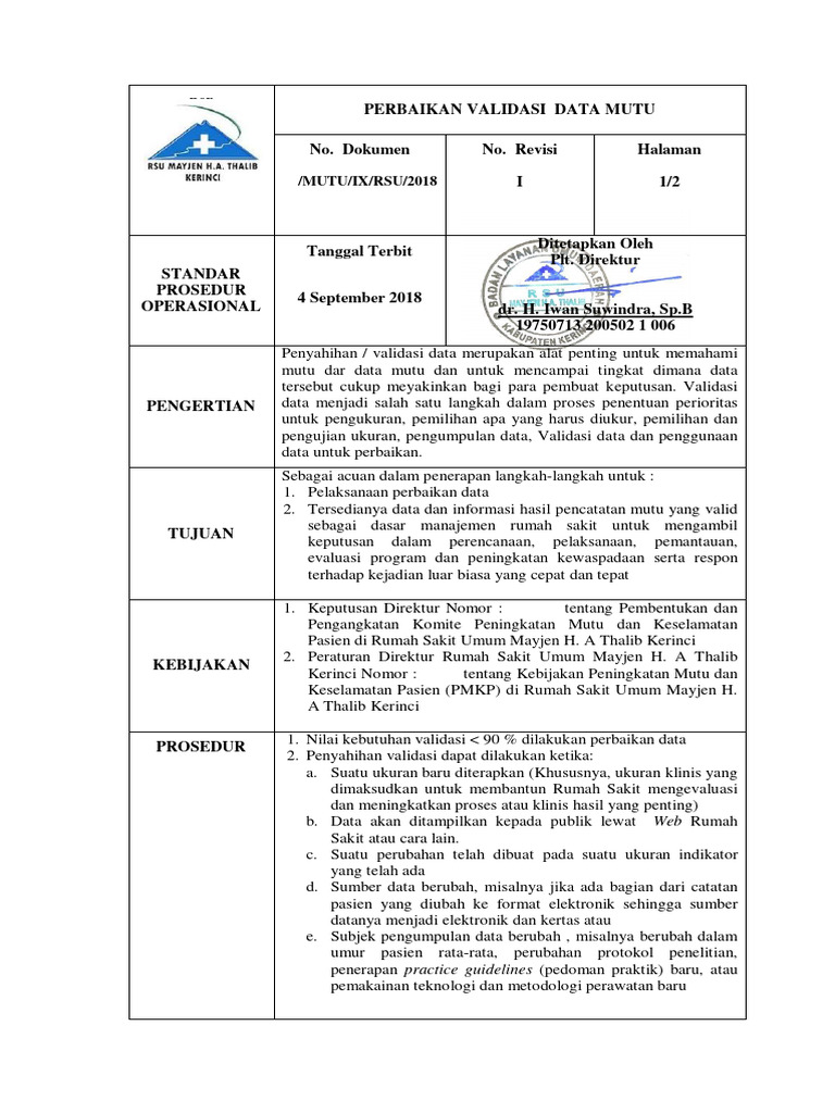 Sop Perbaikan Data | PDF