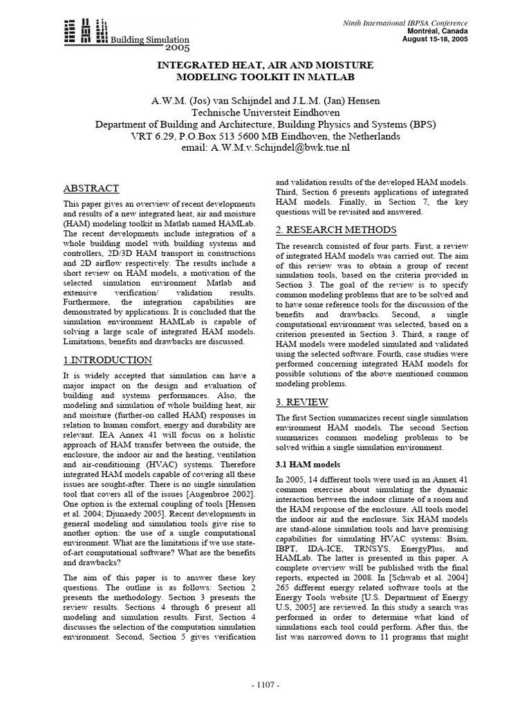 Intergrated Heat, Air and Moisture Modelling Toolkit in Matlab | PDF ...
