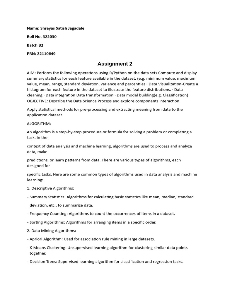 DSML Practical | PDF | Machine Learning | Statistical Classification