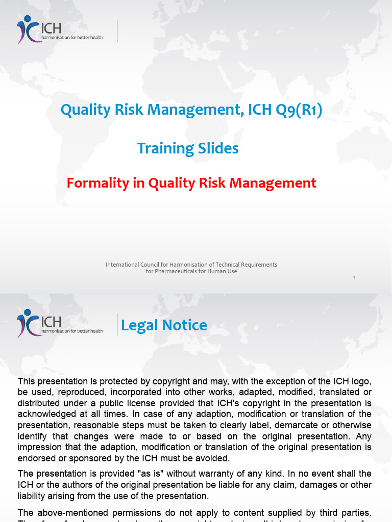 ICH Q9 (R1) Formality Training Material 2023 0929 | PDF | Risk | Risk ...