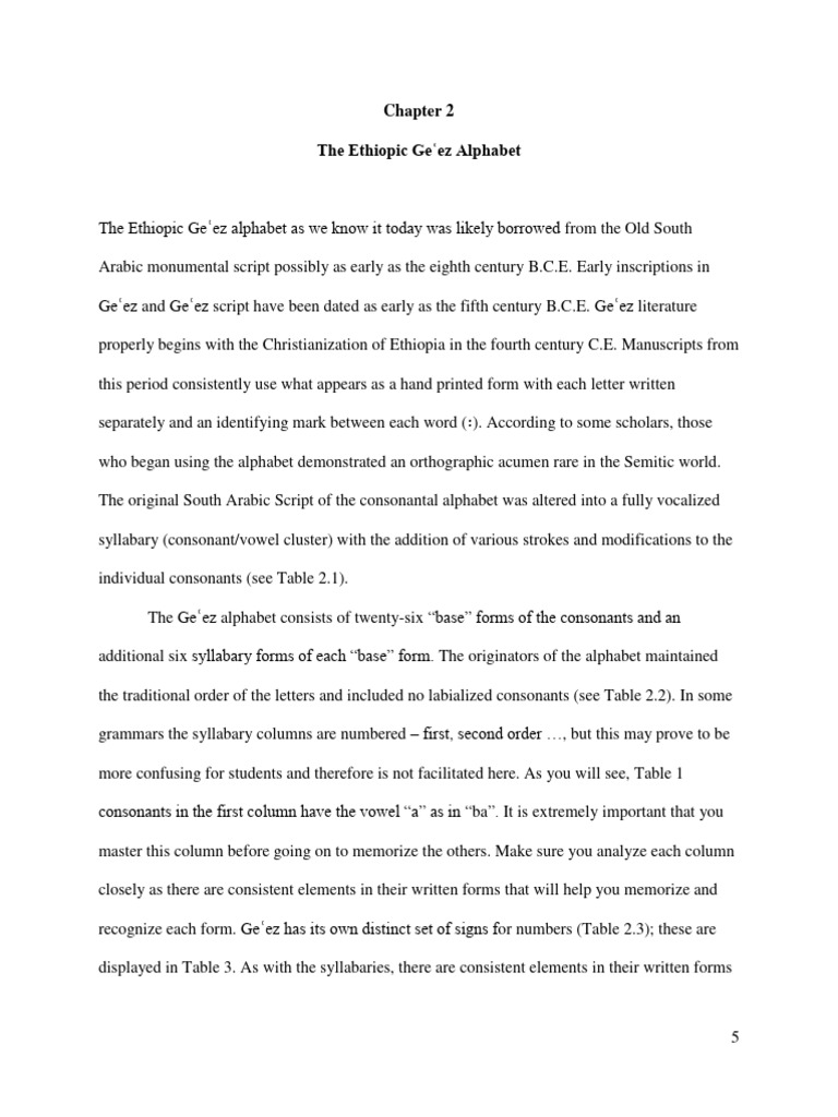 Chapter 2 The Ethiopic Geez Alphabet | PDF | Alphabet | Naming Conventions
