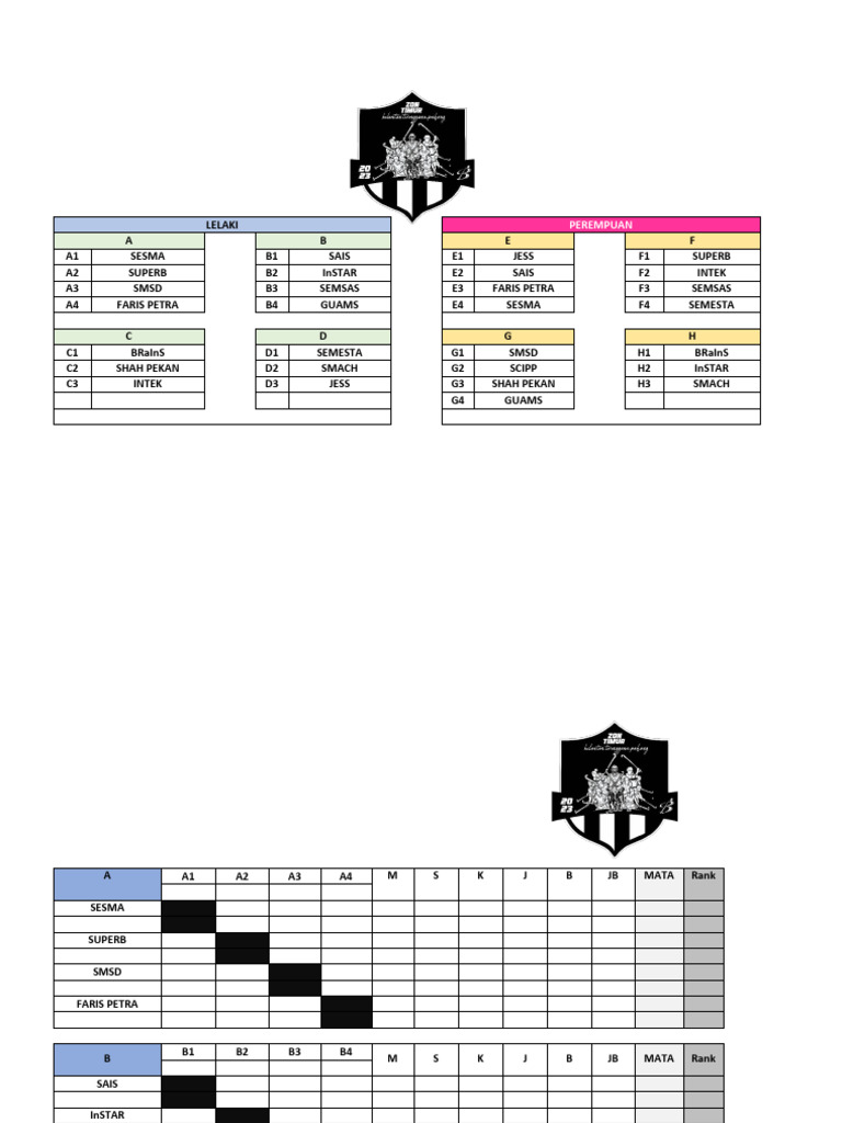 Jadual Penuh Hoki SBP 2023 | PDF | Chess Theory | Chess