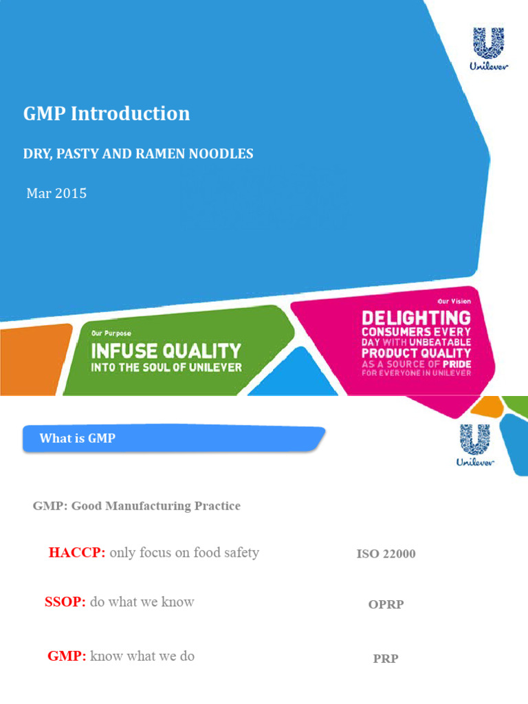 GMP Introduction - Dry Pasty and Ramen Noodles | PDF | Quality ...