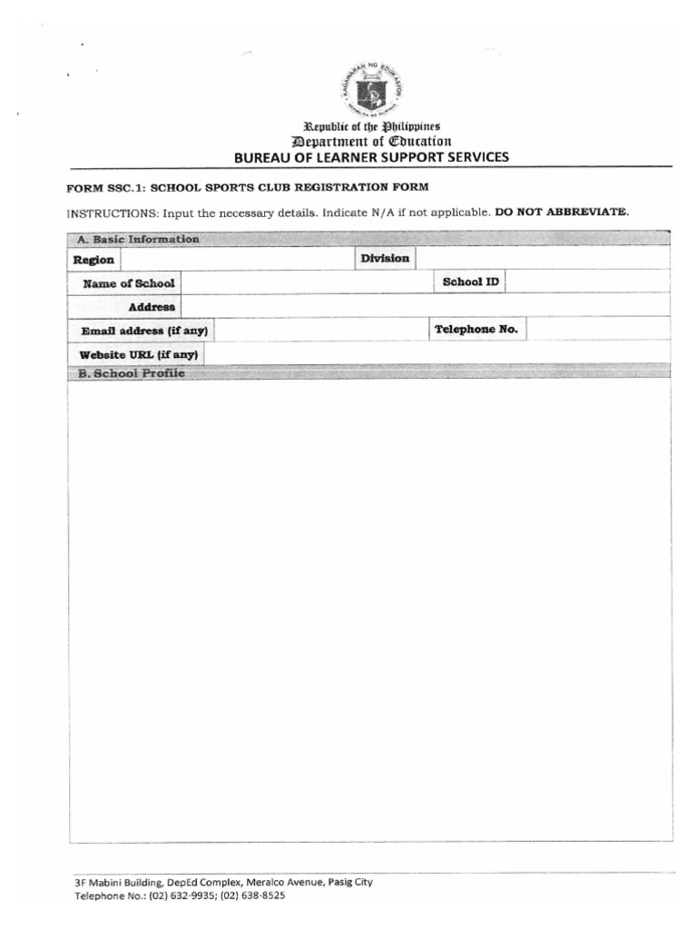 Sports Club Form | PDF