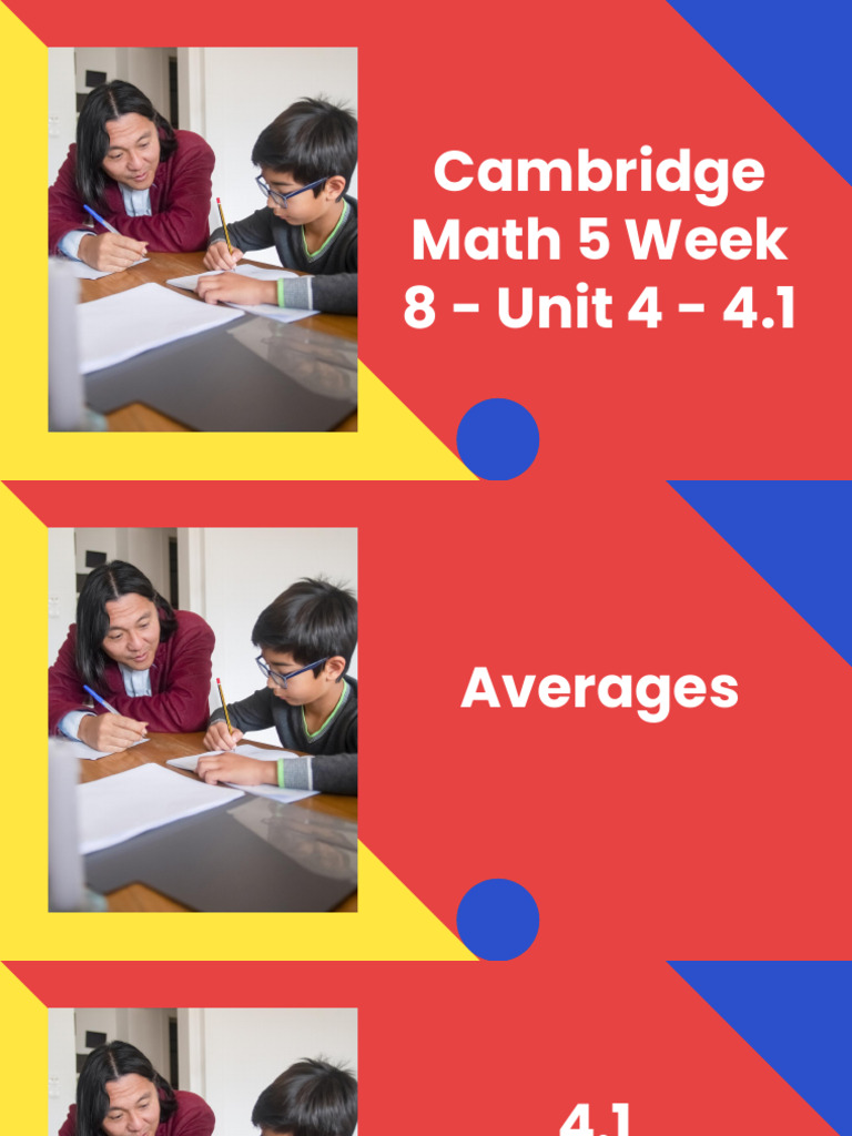 Cambridge Math 5 Week 8 - Unit 4 - 4.1 | PDF