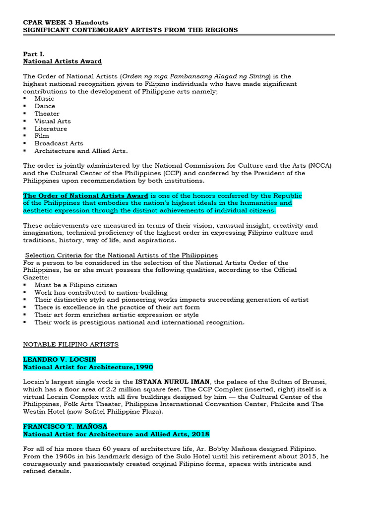 CPAR Week 3 Handouts | PDF | Philippines