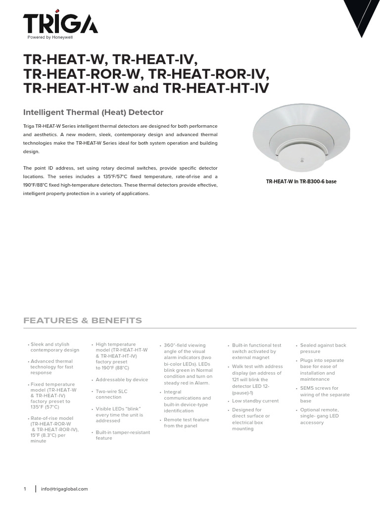 Heat Detector TR HEAT Triga UL FM | PDF | Light Emitting Diode ...