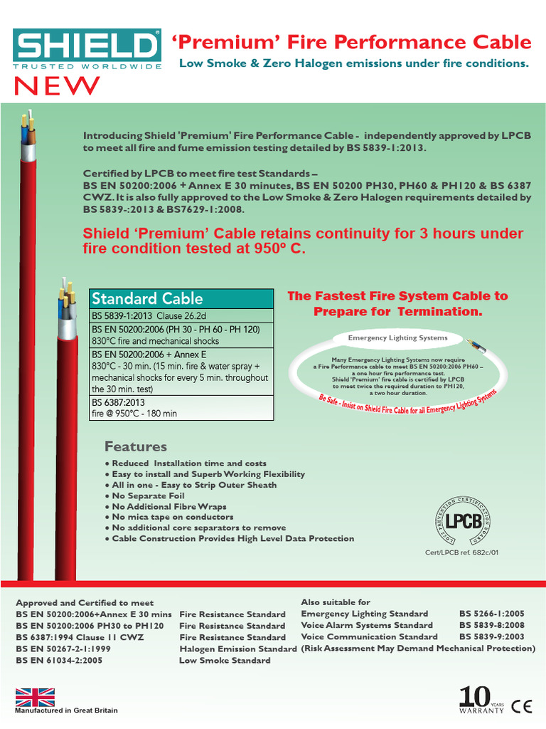 LPCB Approved Premium Fire Cable | PDF | Electrical Resistance And ...