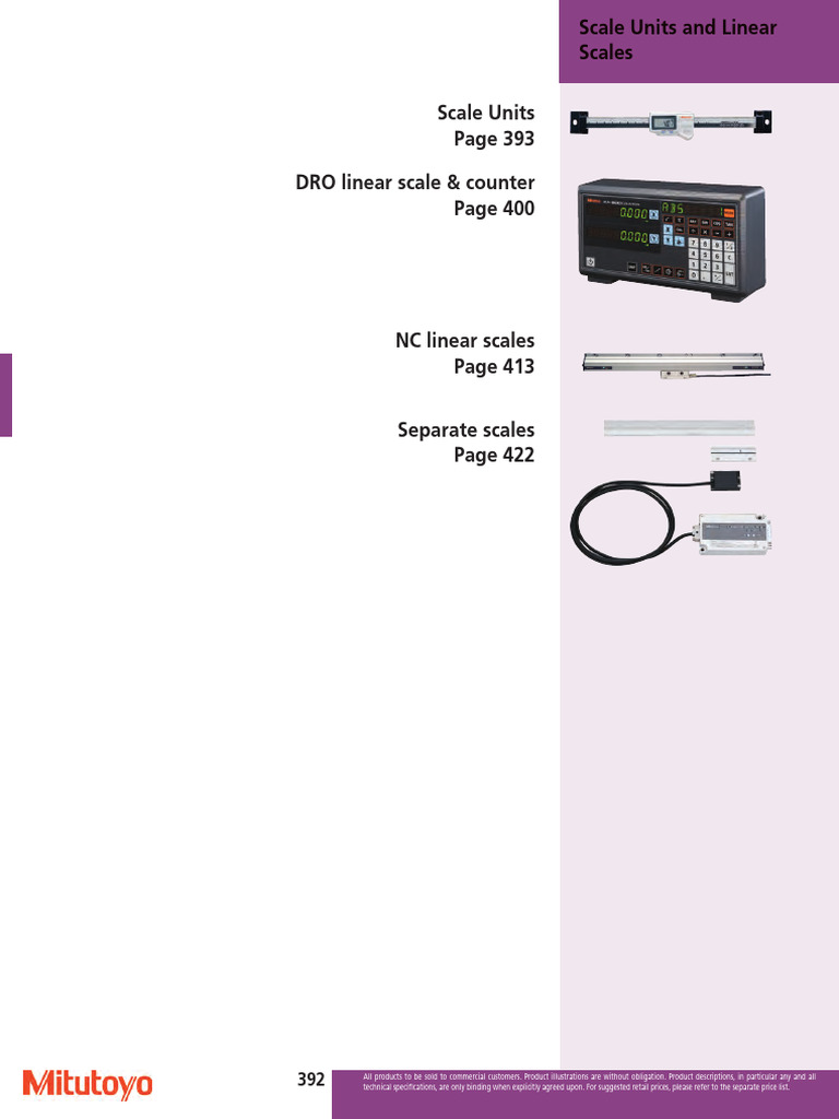 Reglas Digitales Mitutoyo Scale Units Linear Scales | PDF | Accuracy ...