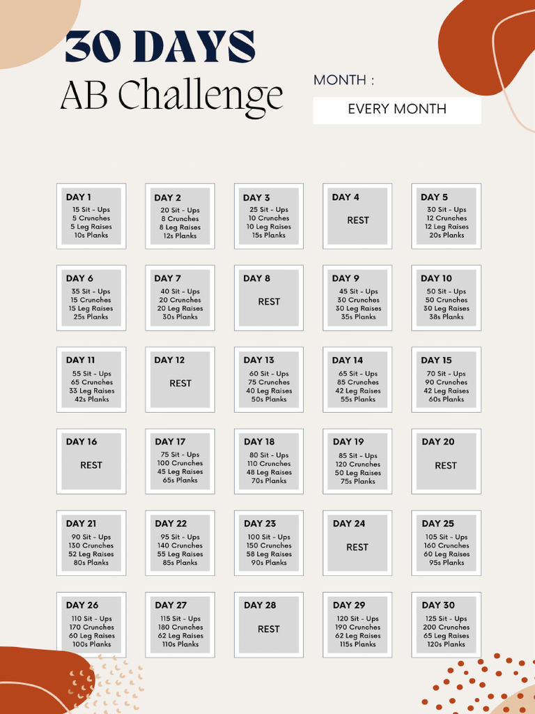 30 Days Ab Challenge | PDF