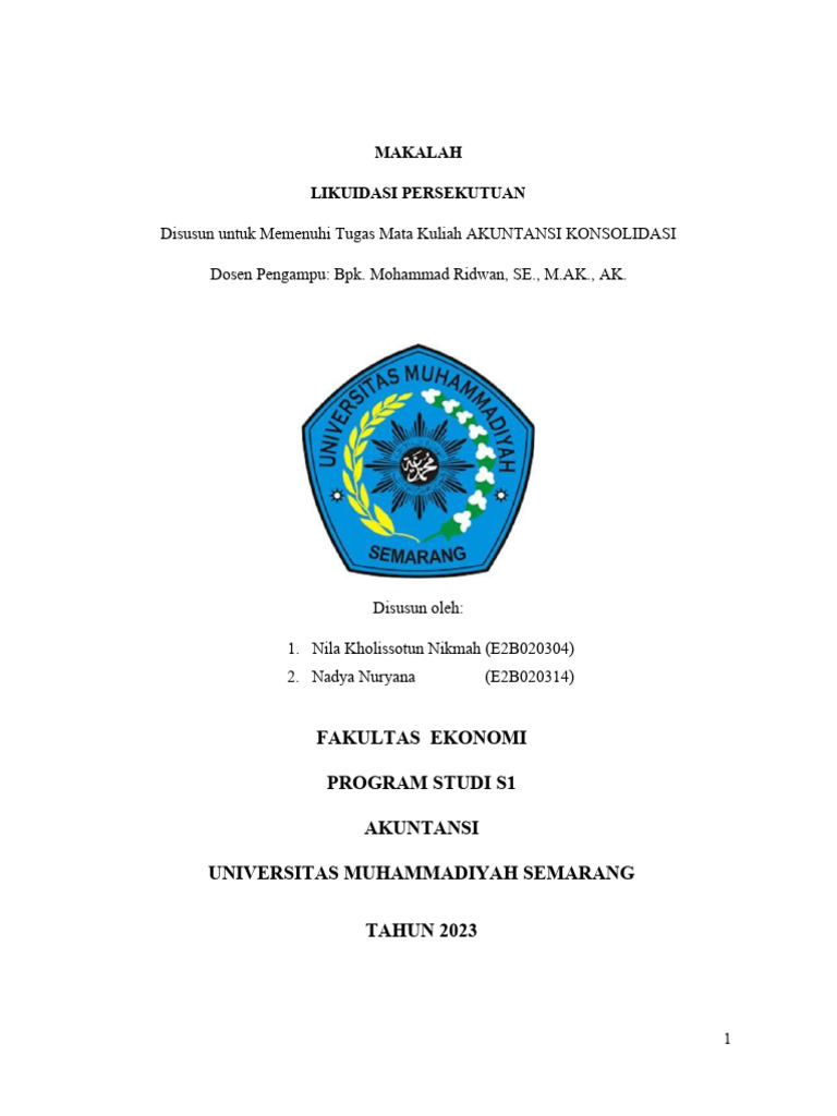 K.3 - Makalah Likuidasi Persekutuan | PDF