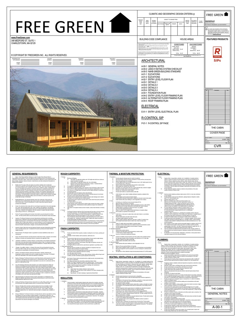 Cabin Plan | PDF | Leadership In Energy And Environmental Design | Hvac