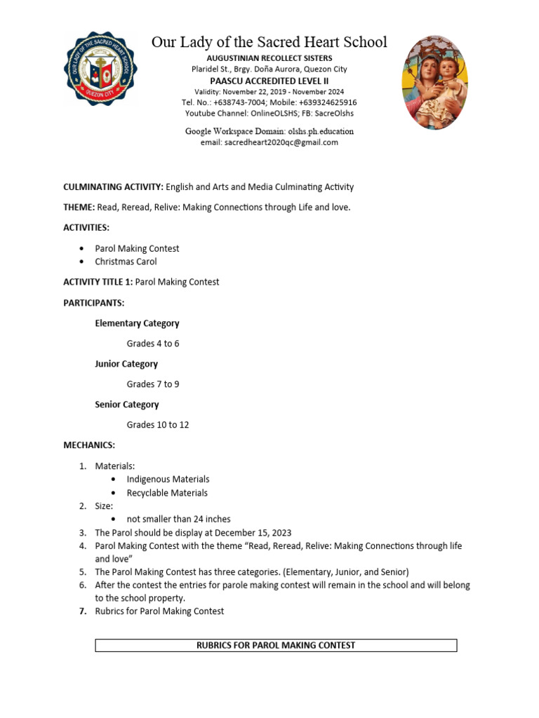 English and Arts and Media Culminating Activity | PDF