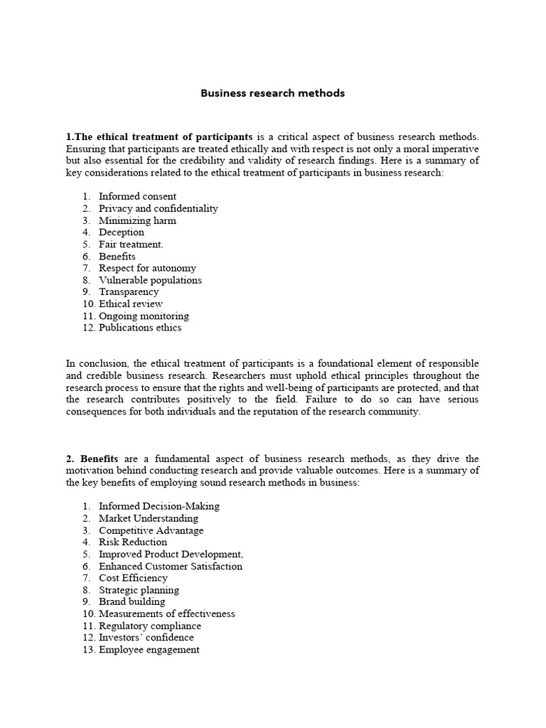 Business Research Methods | PDF | Informed Consent | Risk Business Research Methods | PDF | Informed Consent | Risk