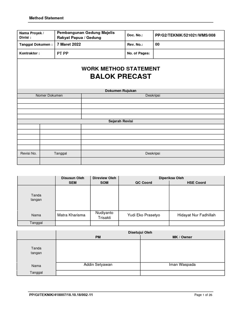 WMS-008 WMS Balok Precast | PDF | Seni | Komputer