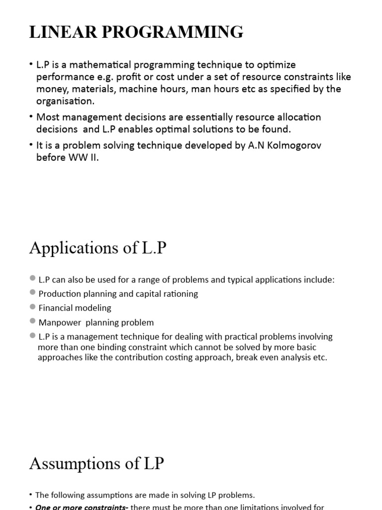 Linear Programming | PDF | Mathematical Optimization | Mathematics