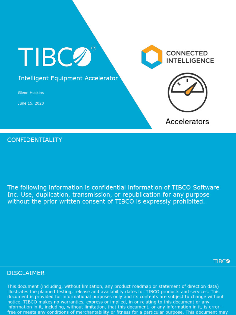 TIBCO Intelligent Equipment Accelerator Overview | PDF | Reliability Engineering | Analytics