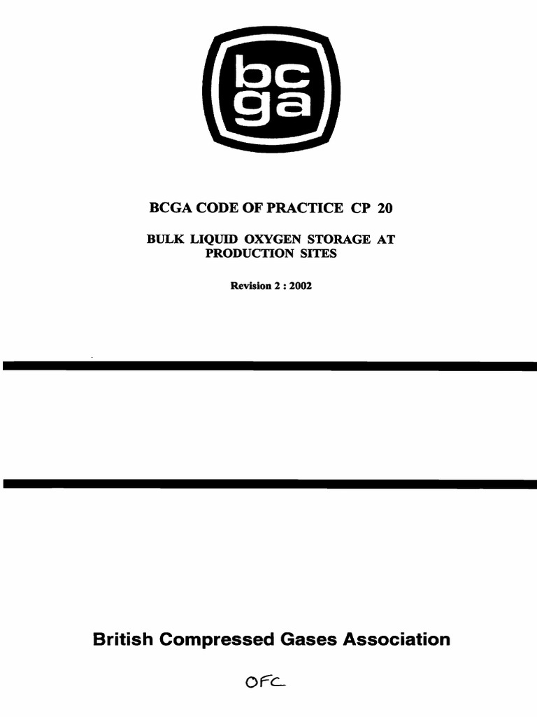 BCGA 2002 Code of Practice CP 36 | PDF | Oxygen | Pump
