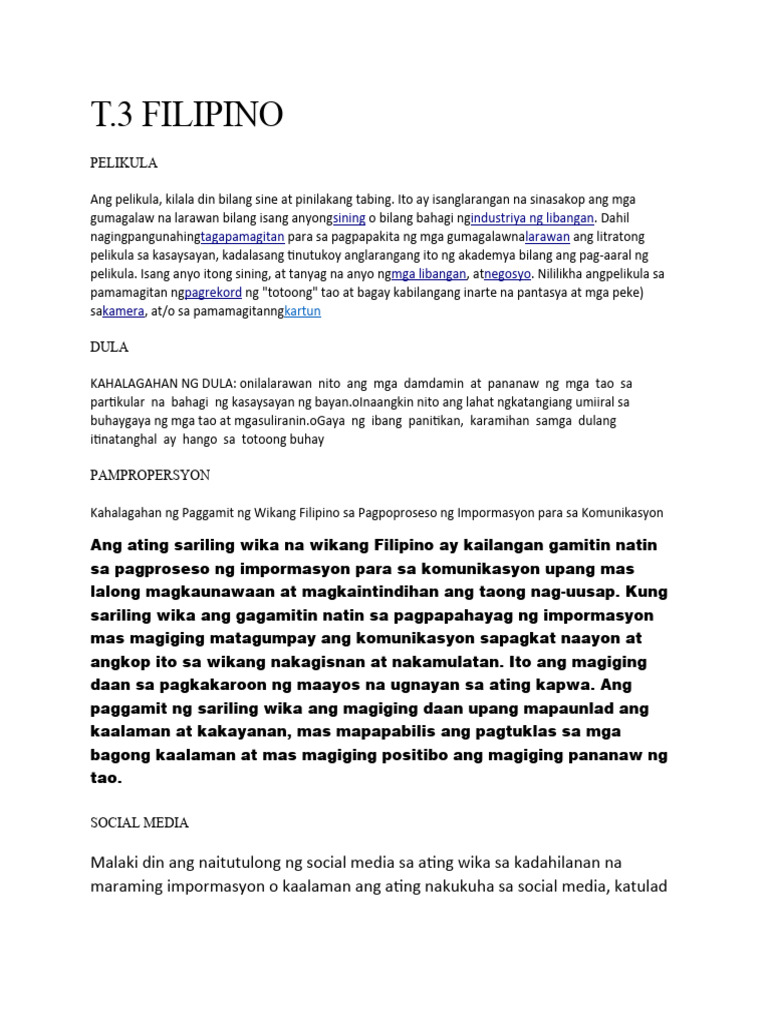 T.3 Filipino: Sining Industriya NG Libangan Tagapamagitan Larawan Mga ...
