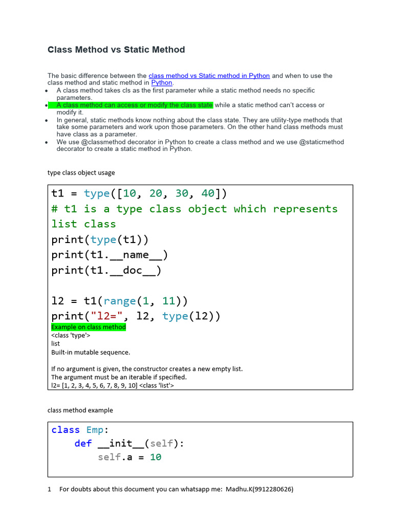 Week-3 Day-2 Class Vs Static Methodds | PDF | Method (Computer ... Week-3 Day-2 Class Vs Static Methodds | PDF | Method (Computer ...