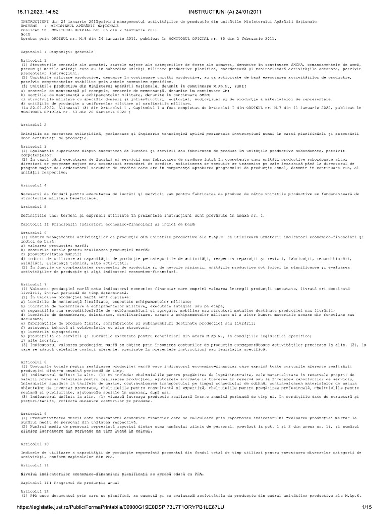 M9 Din 2011 - Instructiuni | PDF