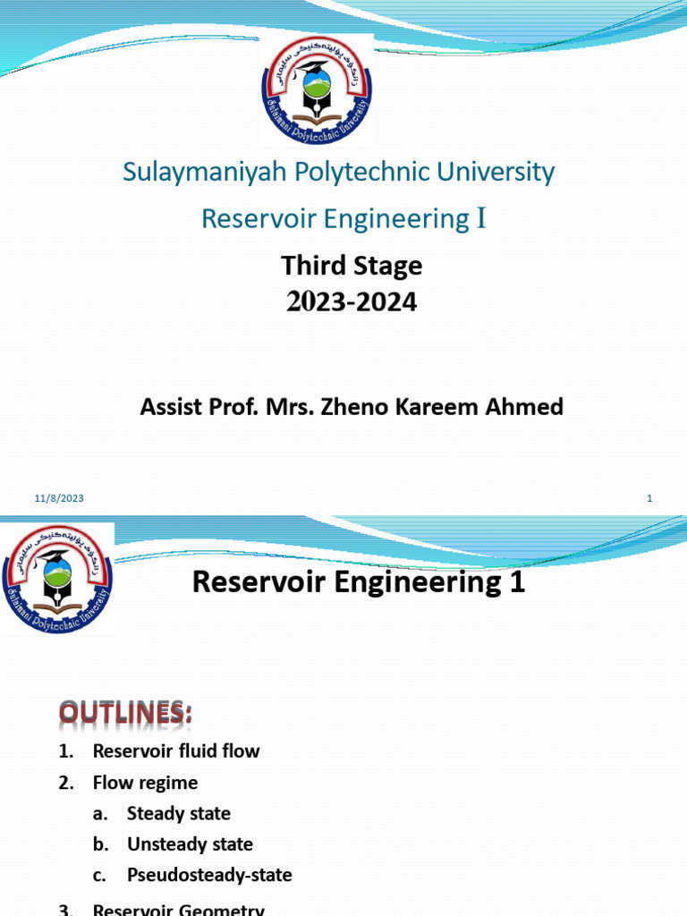 Reservoir Engineering I Lecture 2 & 3 | PDF | Fluid Dynamics | Gases