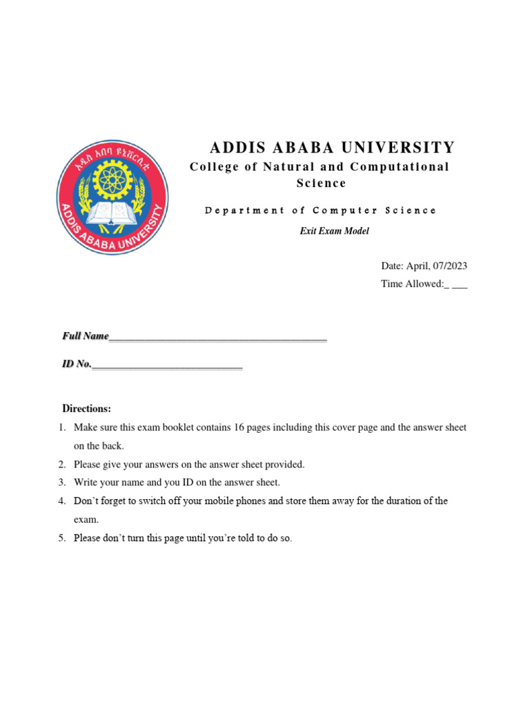 AAU Model With Answer Key | PDF | Process (Computing) | Software Engineering