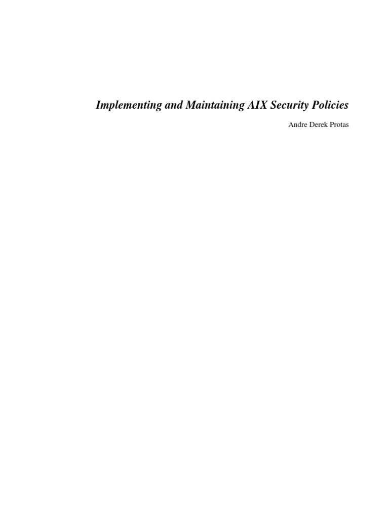 AIX Security Guide | PDF | Superuser | Computer Security