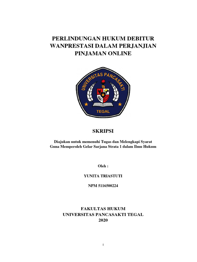 Perlindungan Hukum Debitur Pinjaman Online | PDF