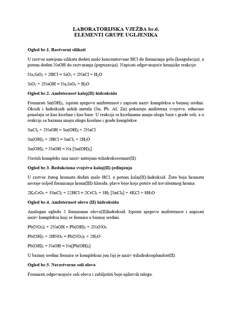 Laboratorijske vježbe (6 - 10) | PDF