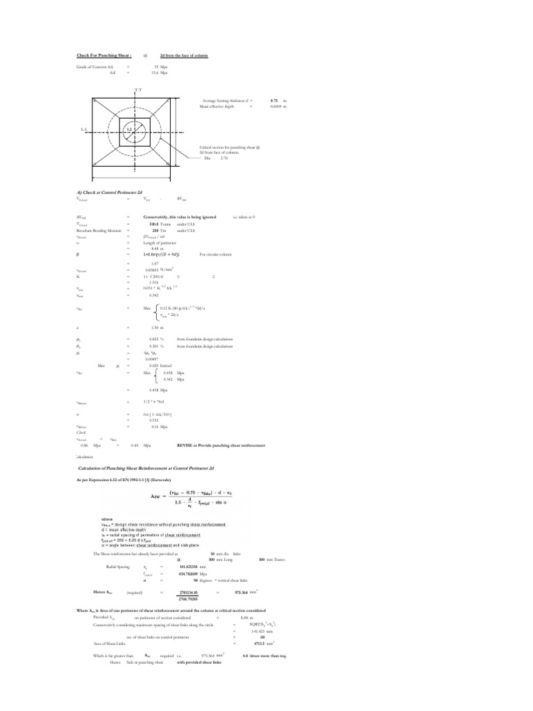 Punching Shear Check | PDF | Building Engineering | Structural Engineering