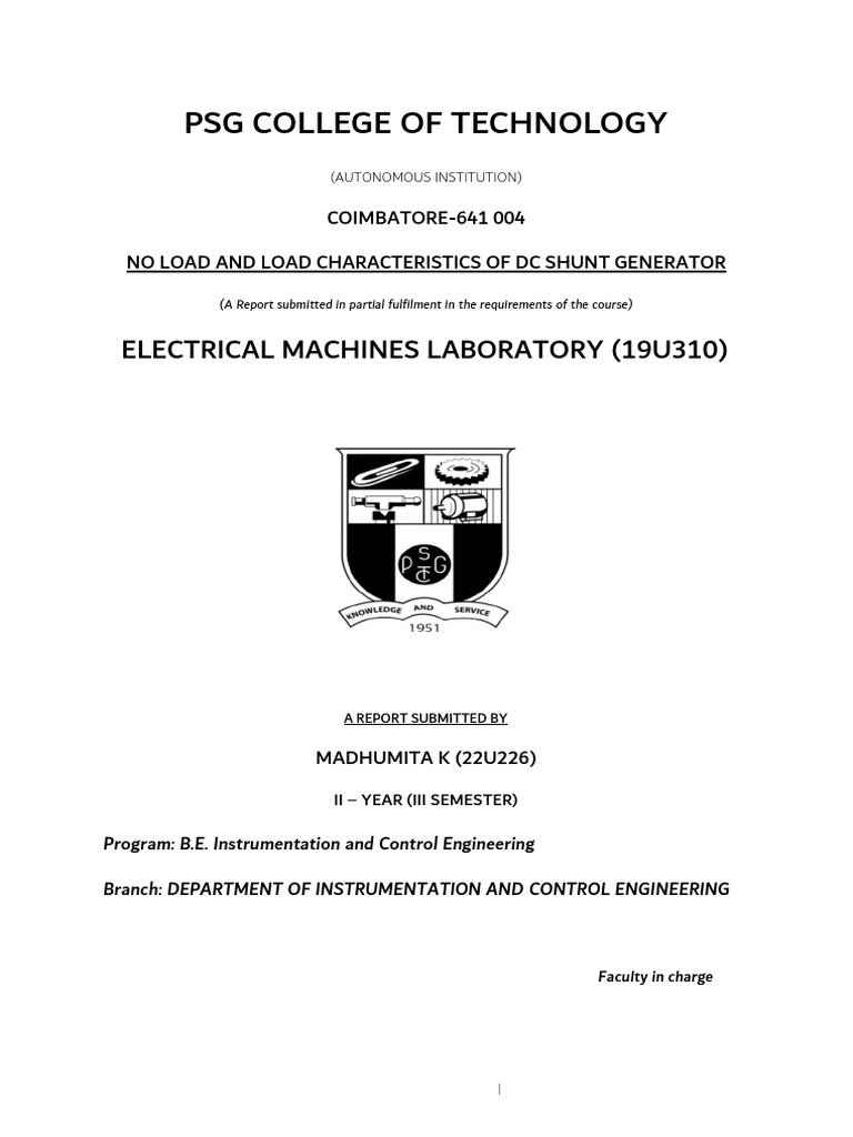 No Load and Load Test - Electrical Machines | PDF | Electric Generator ...