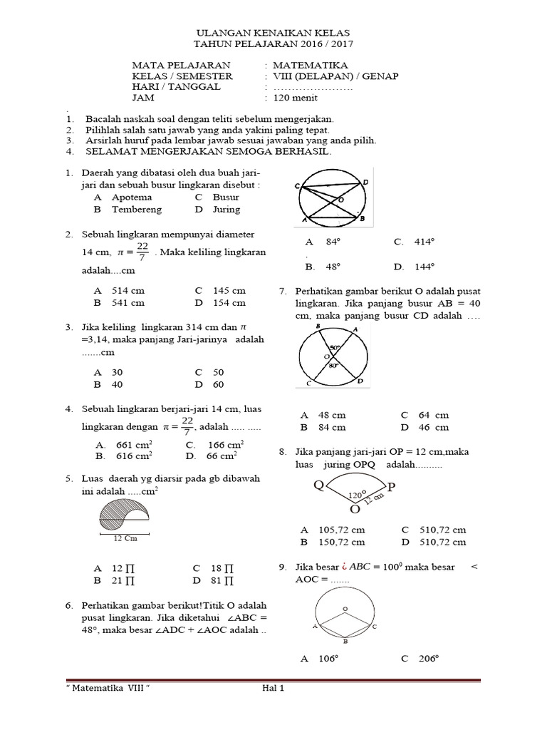 Ukk KLS 8 Semester Genap Lilik | PDF
