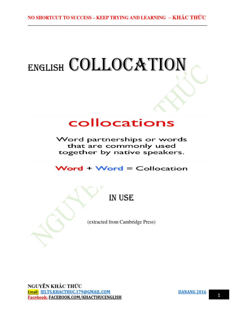 English Collocation in Use - Cambridge | PDF | Fog