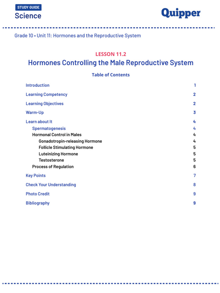 11.2 Ho.-Lesson 11.2: Hormones Controlling The Male Reproductive System ...