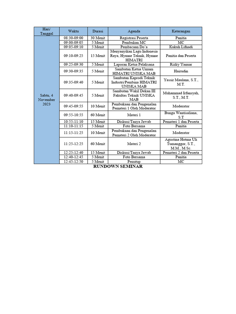 Rundown Seminar | PDF