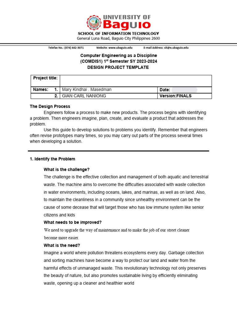 COMDIS1 Final Output Format1 | PDF | Prototype | Design