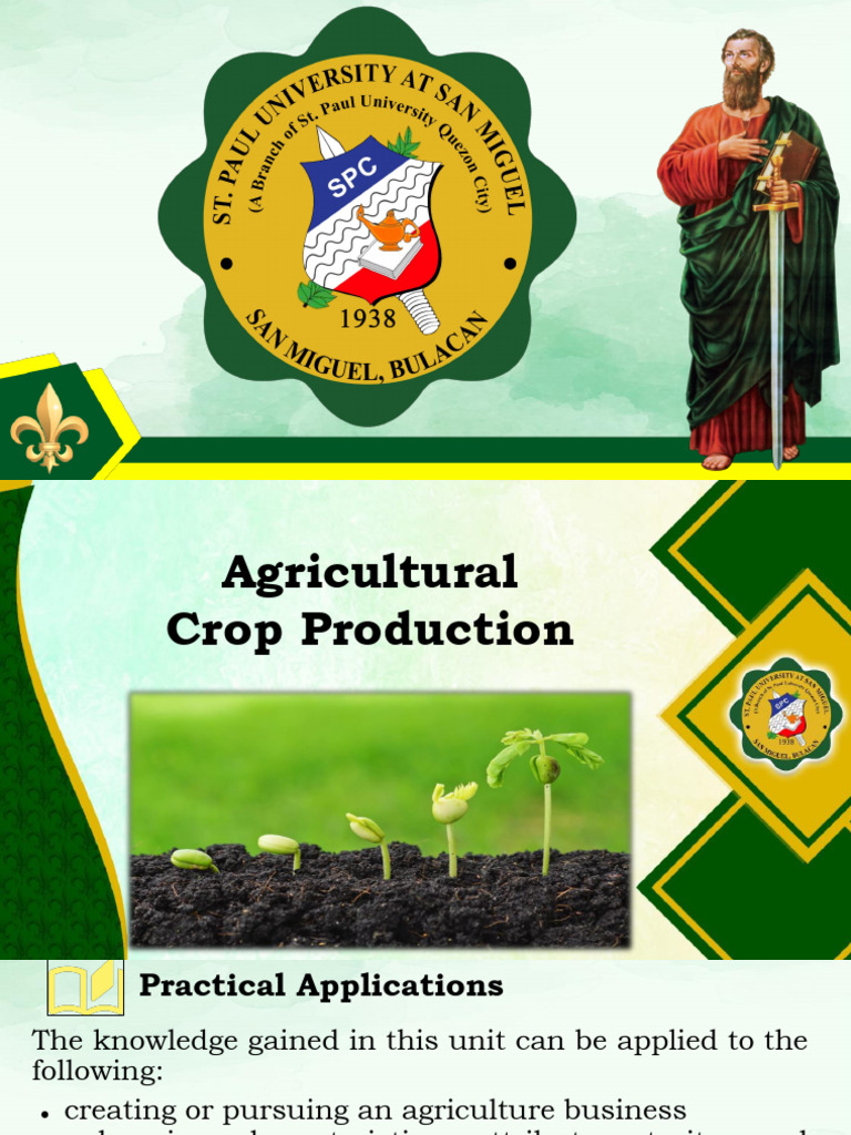 Unit 1 Agricultural Crop Production Pdf Entrepreneurship Agriculture