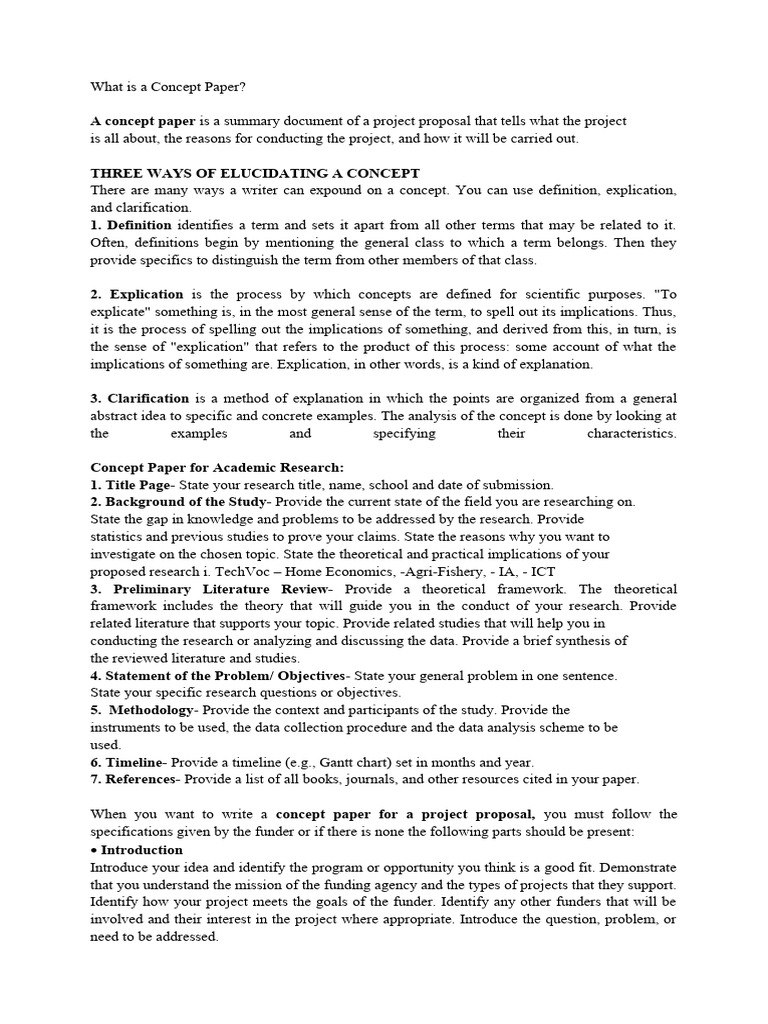 Concept Notes Concept Paper | PDF | Concept | Methodology