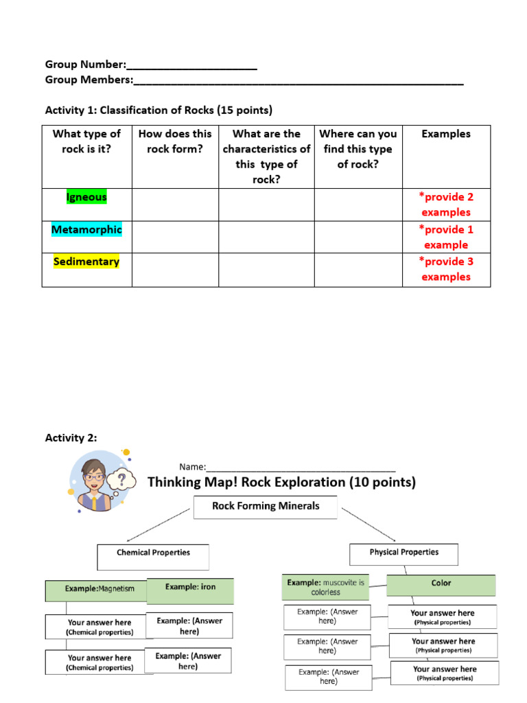 Rock Exploration - Thinking Map | PDF