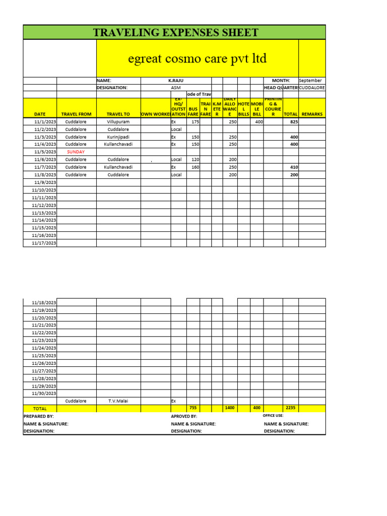 September EXPENSE 2023 | PDF