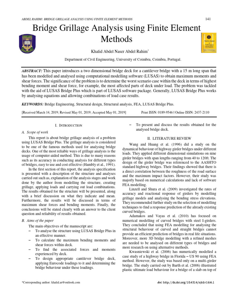 Bridge Grillage Analysis with FEA | PDF | Bridge | Bending