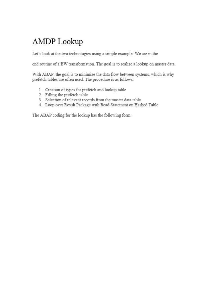 AMDP Examples | PDF