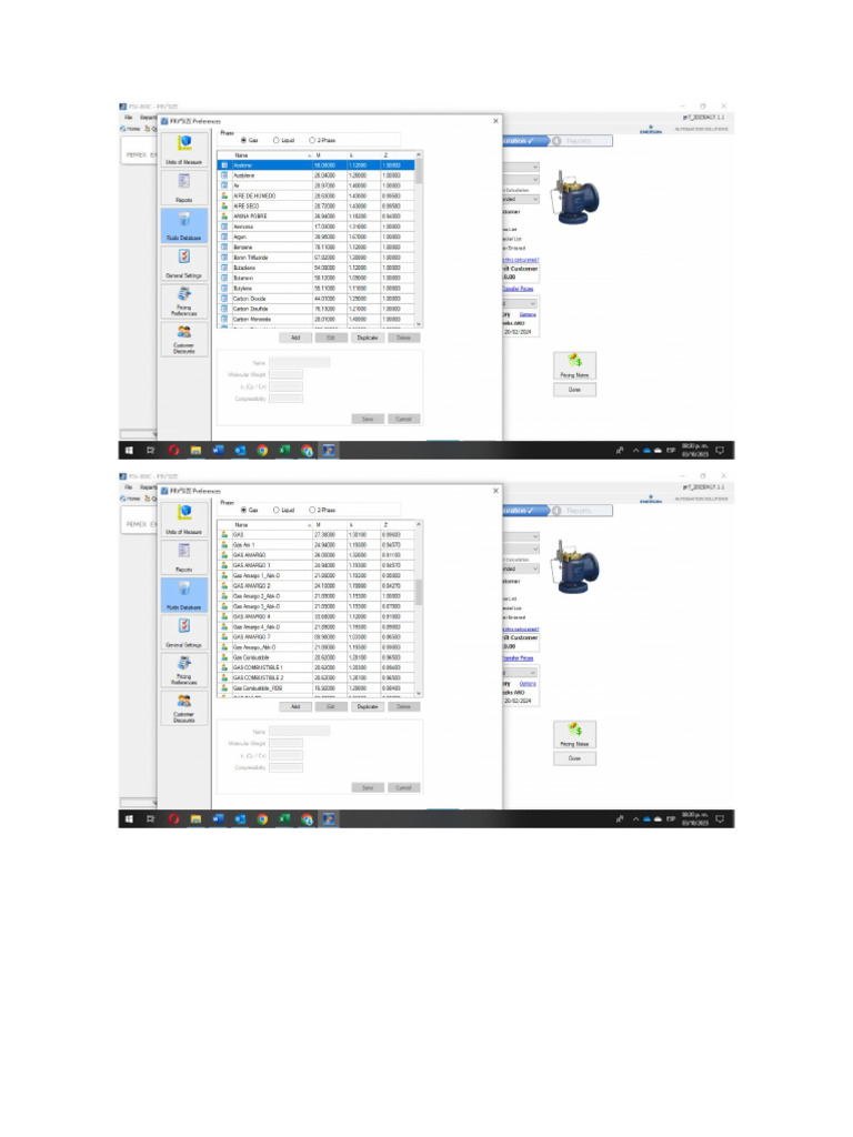 Valores de Referencia - Fluidos - PRV2SIZE | PDF
