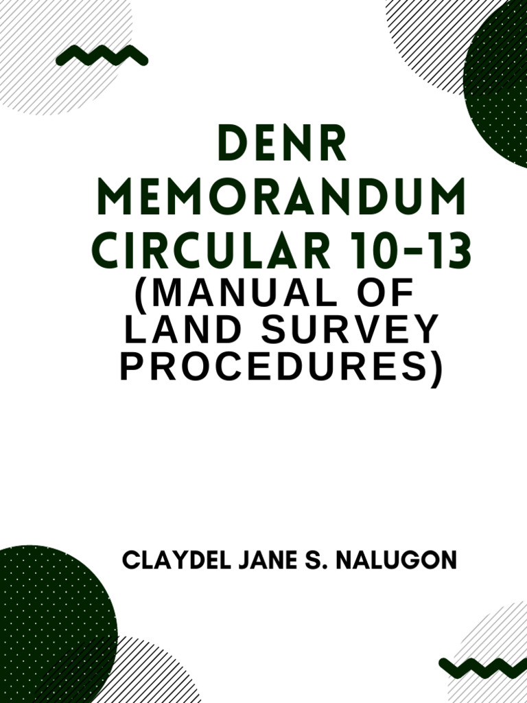 DENR Land Survey Procedures Manual | PDF | Science & Mathematics