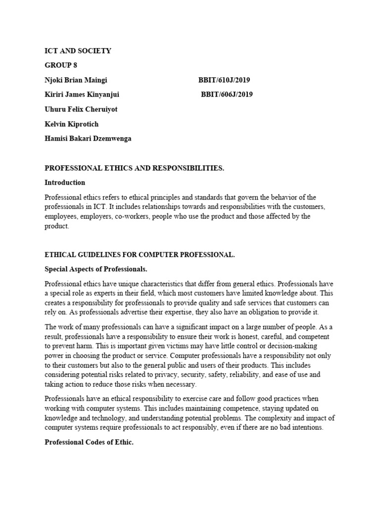 Professional Ethics and Responsibilities | PDF | Decision Making | Risk