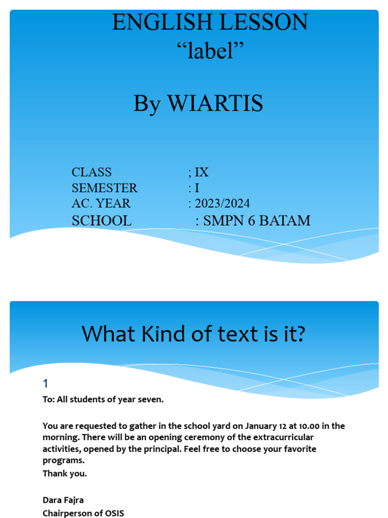 Bahan Ajar Label PPT by Wiartis | PDF | Nutrition Facts Label | Determinants Of Health