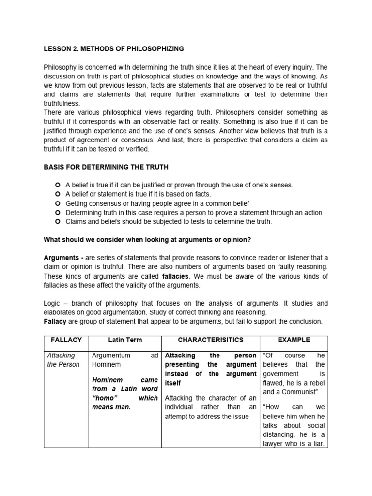 PHILOSOPHY | PDF | Truth | Fallacy